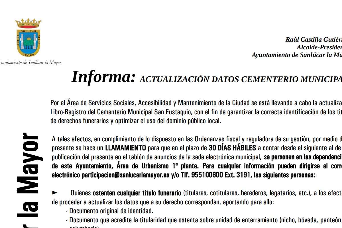 San Eustaquio actualiza su registro: un llamado a los titulares de ...